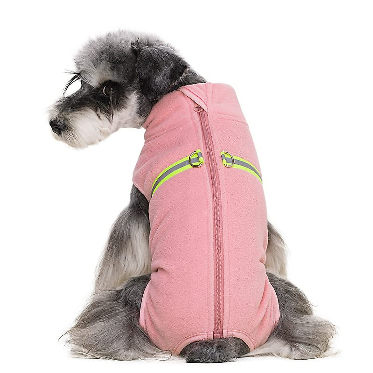 Dog Warm Coat, Polar Fleece Dog Pajamas Bodysuit for Small Medium Dogs Cats Walking Hiking Travel Sleeping, Cold Weather Puppy Vest Clothing, Stand Collar Thermal Doggie Winter Onesie Clothes