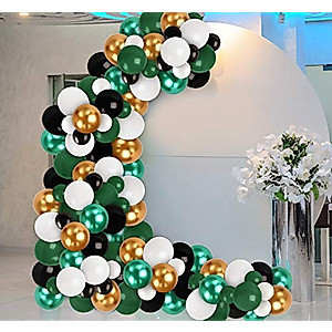 2023 New Year Decorations Green and Black Balloon Garland Kit Gold and Green Balloons White Balloon for Jungle Wedding Engagement Party Baby Shower Safari Birthday Party Decors