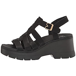 Dr. Scholl's Shoes Women's Check It Out Wedge Sandal, Black, 10