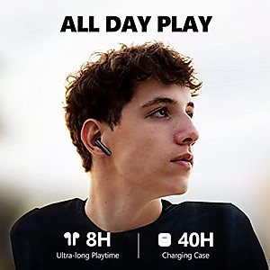 Wireless Earbuds, Bluetooth Headphones 40Hrs Battery Life with LED Power Display Crystal-Clear Calls Built-in Mic IPX7 Waterproof V5.3 Bluetooth Earbuds Stereo Sound Ear Buds for Sports and Working