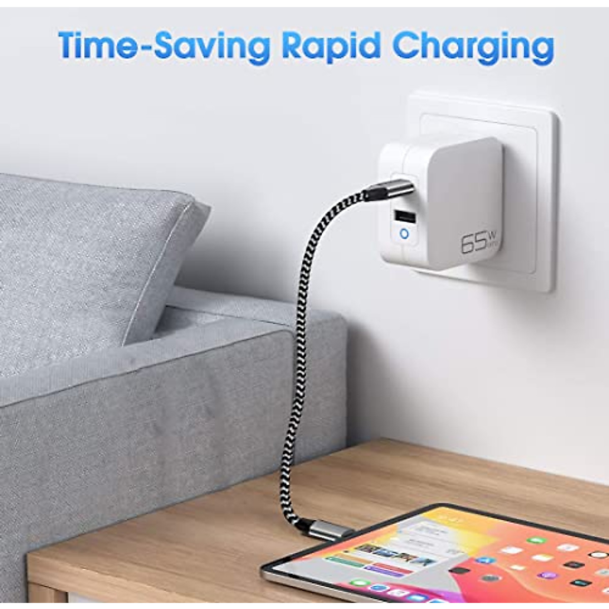 Short USB C to USB C Cable 1FT 3Pack 60W PD Fast Charging Type C Nylon Braided Charger Cord Compatible with Samsung Galaxy A01 A03S A11 A12 A13 A21 A32 A42 A51 A71 A80 A81 A90 S22 S21 Note 20