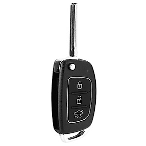Terisass 3 Buttons Flip Remote Key Fob Case Replacement Car Keyless Intelligent Remote Control Key Fob Shell Case Protective Cover Fit for Hyundai Santa Fe (ix45) 2013 2014 ABS Material
