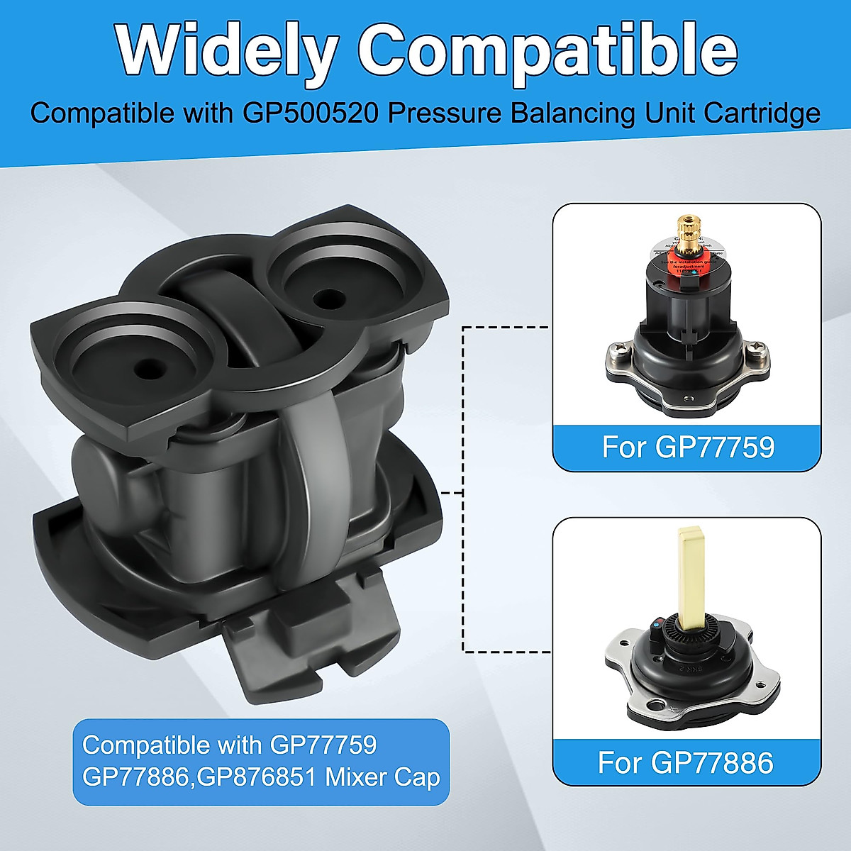 2 Pack GP800820 Pressure Balancing Unit Cartridge, Compatible With Kohler GP800820 Cartridge, Shower Cartridge Replacement, for Rite-Temp Shower Valve and K-304, K-11748 Platforms