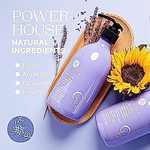 Luseta Biotin Shampoo and Conditioner for HairGrowth - Thickening Shampoo for Thinning Hair andHair Loss - Infused with Argan Oil to Repair DamagedDry Hair - Sulfate Free Paraben Free-2 x 16.9 fl oz