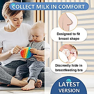 Breast Milk Catcher, Milk Collector for Breastfeeding Mother, Breast Shells, Breastmilk Collector with Plugs, for Milk Leaks, Protect Cracked Nipples&Collect Breastmilk, Silicone Nursing Cups-2PCS