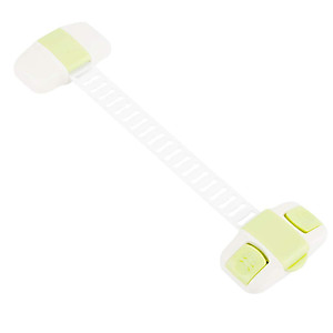 Child Safety Locks, Adjustable S Latches to Cabinets, Drawers, Cupboard, Oven, Fridge, Closet, Seat, Door, Window, No Tools or Drilling Required (Green)