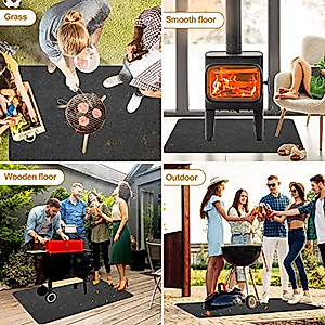 LOREINTA Fireproof Grill Mats,Under Grill Mat 40×60 Inch,Grill Floor mats for Outdoor Grill,Grill Matte for Outdoor Grill for Deck,Large Grill mat,Waterproof,Oil and Dirt Resistant, Easy to Clean