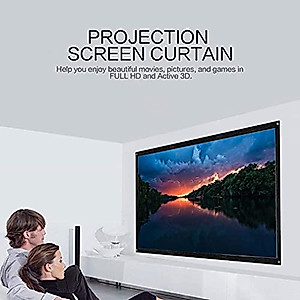 FMOGE 16:9 Portable Foldable Projector Screen Wall Mounted Home Cinema Theater 3D HD Projection Screen Canvas