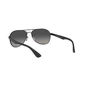 Ray-Ban RB3549 Aviator Sunglasses, Black/Polarized Light Grey Gradient Dark Grey, 61 mm