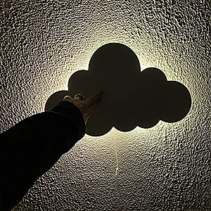 BugyBagy White Cloud Night Light for Nursery - Cloud Shape Battery Operated LED Bedroom Wall Night Light