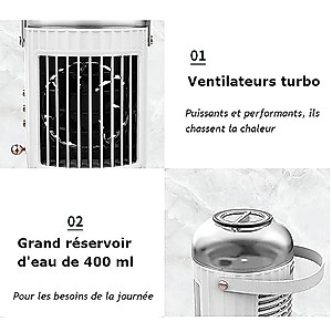 Outdoor Air Conditioner - 400ml water tank Cooling Fans for Bedroom - Mini Mist Spray with 3 wind speeds, 2 Spray Modes | Portable Evaporative Cooling Fan for Room/Office/Camping/Table Car