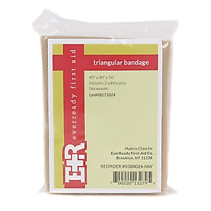 Ever Ready First Aid Triangular Bandage, 40" x 40" x 56", 12-Piece-Non-Woven-Cotton-Triangular-Bandages