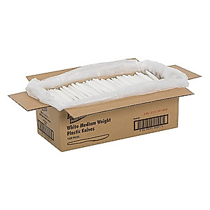 Dixie PKM21 Plastic Cutlery, Mediumweight Knives, White, 1000/Carton