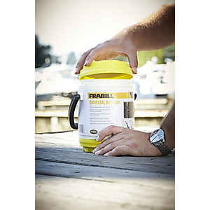 Frabill Dual Compartments Crawler Can, White and yellow