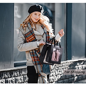 Dasofine 12pcs Gift Bag with Window, Sturdy Paper Tote with Transparent Window, 7.1”×5.1”×9.8” Paper Gift Bags with Handles , Flower Bouquet Bags