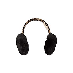 Michael Kors Leopard Knit & Faux Fur Earmuffs Women's One Size