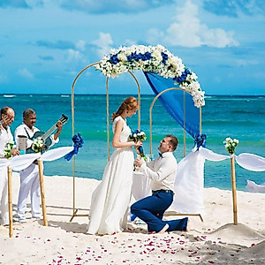 Vincidern Wedding Arch Backdrop Stand Set of 3 (6.6FT,5.9FT,4.9FT), Balloon Arch Stand, Metal Arch Backdrop Stand for Birthday Party, Wedding Arches for Ceremony Decoration Backdrop Door Frame Gold