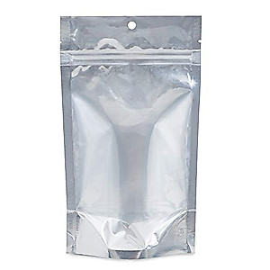 Clear/Silver Stand Up Pouch 7.5"x11.5"x3.5" , Pack of 100