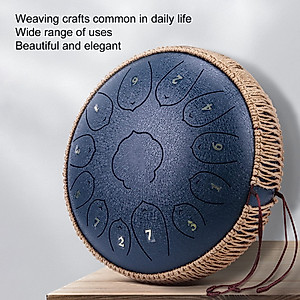Jacksing Handpan Decoration Rattan Rope, Surround Decor Ring Handmade Braided Steel Tongue Drum Ropes for 13 Tone Drums