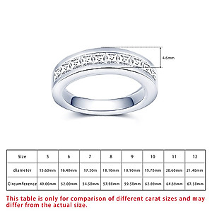 Beyond Brilliance 1.0 Carat Diamond, Channel-Set 14K White Gold Princess Cut 11-Stone Diamond Bridal Wedding Band Ring (J-K, SI1 -SI2) Natural Diamond Wedding Band For Women | Gift Box Included Size-6.5