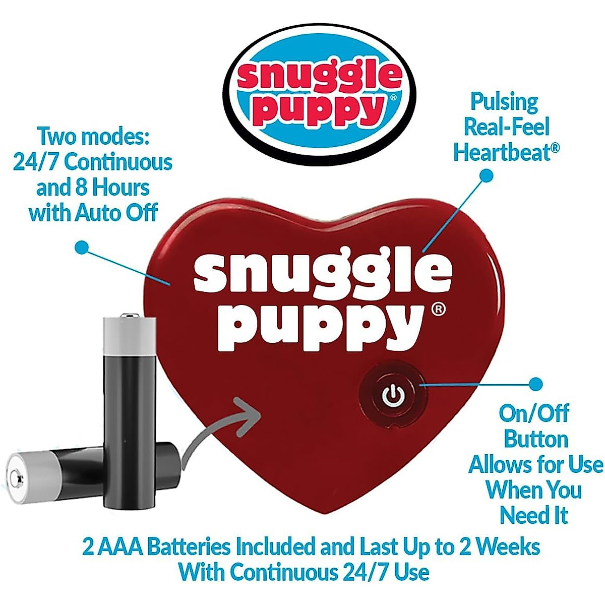 Snuggle Puppy Original Heartbeat Stuffed Toy for Dogs, Pet Anxiety Relief and Calming Aid Bundle with Puppy Bites Day Calm and Night Calm.