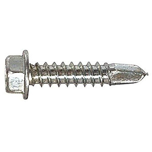 The Hillman Group 47224 1/4-14 x 1-Inch Hex Washer Head Self Drilling Screw , Zinc