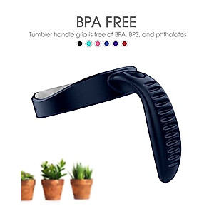 Fking Tumbler Handle for Yeti 30 oz Rambler Cup, Reaplacment Holder Grip for Rtic Mug, Sic, Ozark Trail and more Tumbler Mugs, BPA FREE (Black)