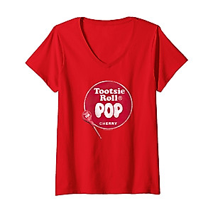 Womens Tootsie Roll Pop Logo V-Neck T-Shirt