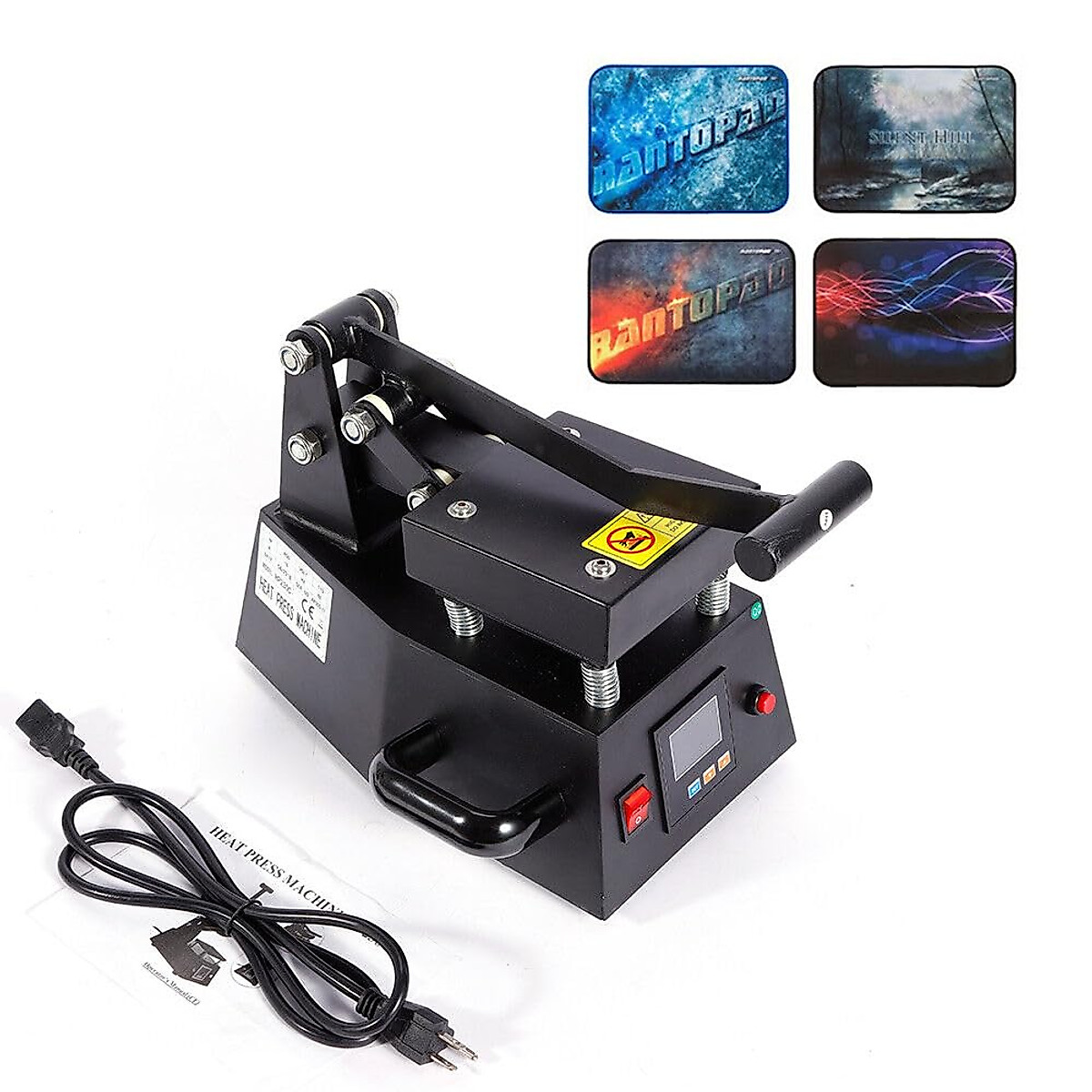 Heat Press Machine, 110V Digital Press Single Heater 600W Small Digital Label Heat Press Machine T-Shirt Logo Printing for Transfer Stickers Labels DIY Logo, 0-250℃
