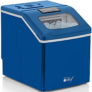 Deco Chef Countertop Ice Maker 40LB/24H, 24 Full Cubes Every 15 Minutes, Adjustable Size, Digital Control and Timer, Self-Cleaning, EZ Access Flip Lid, Scoop Included, Blue