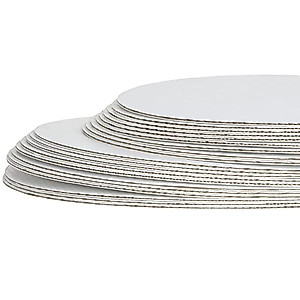Acrux7 Cake Boards 10 inch Round, 50 Pack White Cardboard Cake Rounds, Disposable Cardboard Circles Base for Cake Pizza Decorating