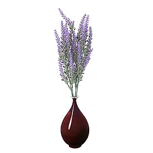 Tyenaza Artificial Lavender Flowers Plants, Faux Shrubs Plastic Plants for Home Garden Party Decor(Purple)