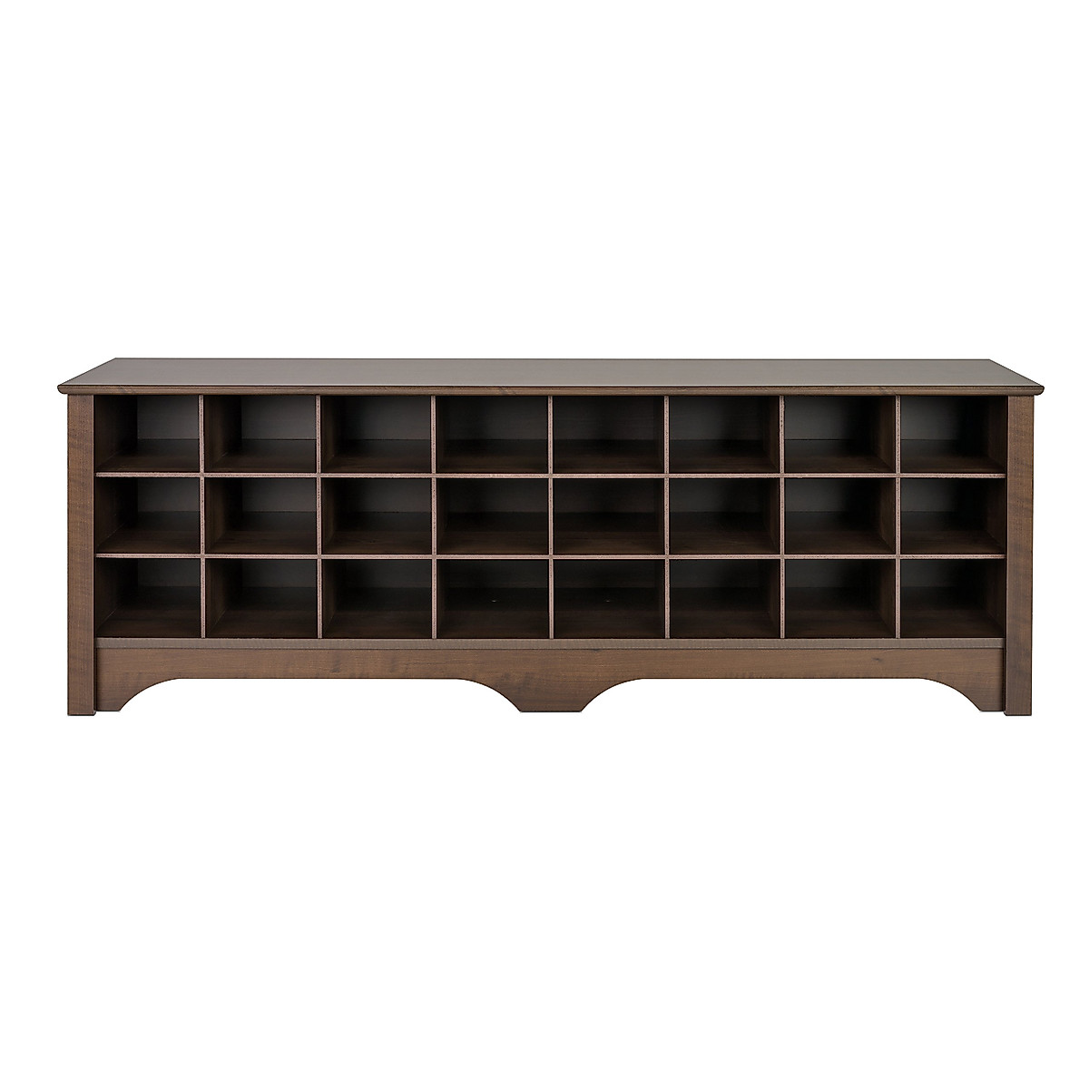 Prepac 24 Pair Shoe Storage Cubby Bench, Espresso & Entryway Cubbie Shelf, Espresso