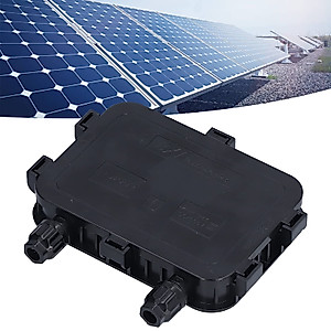 Solar Junction Box Photovoltaic Electrical Enclosure Case Solar Panel Accessories Plastic and Brass Material 210W‑250W 1000V for Solar Connection Construction Sites