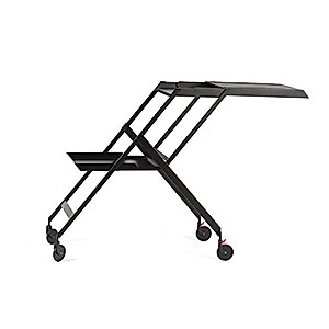 Alessi RS11 B Plico Folding trolley in steel coloured with epoxy resin, black. Shelves in polyurethane.