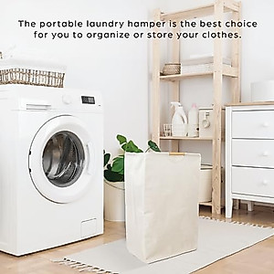 Waterproof Laundry Basket, Extra Large Laundry Hamper with Wooden Handle, Collapsible Toys Clothes Storage Basket for Laundry Room, Bathroom, Living Room, Hamper for Clothes, Toys and more.