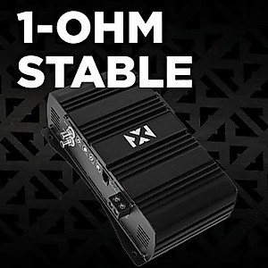 NVX XAD13 2000W RMS 1-OHM Stable Full Bridge Class D High Power Competition Monoblock Car Audio MOSFET Amplifier with Remote Subwoofer Level Control