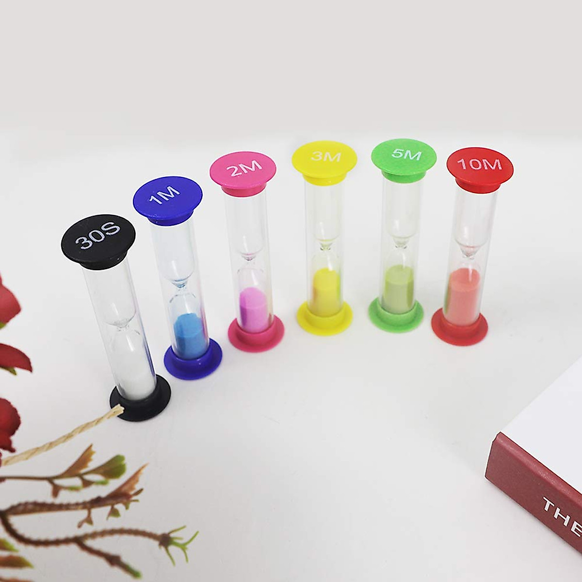 LZYMSZ 6 Pack Sand Timer Colorful Hourglass Sandglass Timer 30 sec/ 1 min//2 mins/ 3 mins/5 mins/10 mins/Sand Clock Timer for Kids Games Classroom Home Office