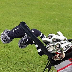 BIG TEETH Golf Alignment Stick Covers Holds at Least 2 Sticks, Leather Golf Stick Cover, Alignment Stick Cover Black