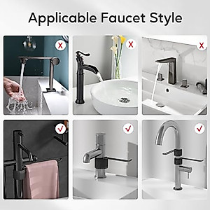 Stylish and Functional Dish Towel Holder - Keep Your Kitchen Rags and Dishcloths Neat and Within Reach with This Sink Dish Cloth Holder and Storage Rack! (Black)