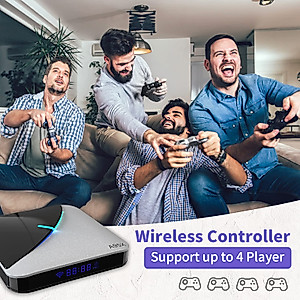 JMachen Retro Game Console Built in 45000+ Games, Plug and Play Video HDMI, Android 9.0 + EmuELEC 4.5 System, Emulator Compatible with 70+ Emulators, S905X3 Chip, 4K Output (JM6)