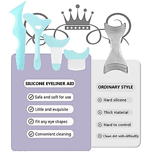 4Pcs Eyeliner Stencils Reusable Silicone Eyeliner Aid Mascara Shield Guard Eyeliner Eyelash Lipstick Eyeshadow Applicators Aid Tool Multifunctional Eye Makeup Tool for Women, Beginners（Green）