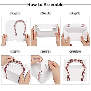 ADXCO 16 Pieces Baseball Treat Boxes Baseball Paper Gift Boxes Candy Snack Goody Bags Boxes for Baseball Sports Party Favors Supplies and Gift Giving