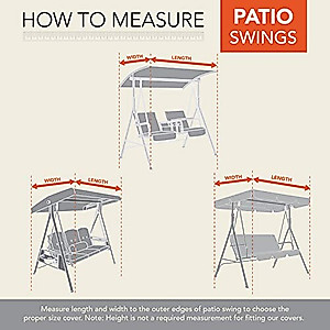 Modern Leisure Patio Swing Cover - Outdoor Furniture Protection Perfect for Patio, Deck, and Porch - Works for Single-, Double-, and Triple-Seater Swings - 87" L x 64" D x 66" H - Beige, Khaki