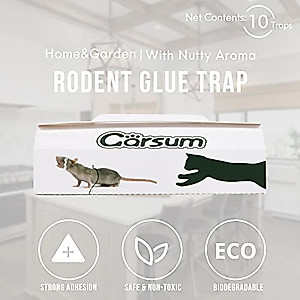 Garsum Sticky Mouse Trap, Peanut Butter Scent Glue Traps, Heavy Duty Pest Board Insect Spider Mice, Extra Strength Trampas para Ratones Indoor for Home, 10/20/40/80 Packs