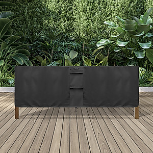 KHOMO GEAR Heavy Duty Outdoor Furniture Cover - Waterproof Square & Rectangular Covers with Air Vents - for Ottoman, Tables, Coffee Side Tables and Others