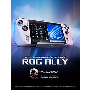 LISEN Docking Station for Asus Rog Ally Turbo 30W Mode & Steam Deck,13-in-1 Steam Deck Dock with 5 USB 3.0 & 2.0, Dual Cooling Fan, HDMI 4K@60Hz, 100W PD Charging and 1000Mbps Steam Deck Accessories