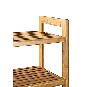 TRINITY Basics EcoStorage 2-Tier Bamboo Shoe Organizer, Shoe Rack for Closet or Entryway Stores Up to 12 Pairs of Boots, Sneakers, Heels, and More, Natural Finish, 2-Pack