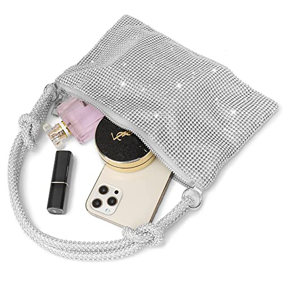 Bandkos Evening Clutch Purse for Women Rhinestone Handbag Sparky Diamond Purses Chain Shoulder Bag for Wedding Party Prom