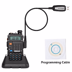 BaoFeng UV-5R 8-Watt (3rd Gen) Handheld Ham Radio with 2 Rechargeable Battery, Dual-Band 2-Way Radio Handheld Walkie Talkies Complete Set with Earpiece and Programming Cable (Pack 1)